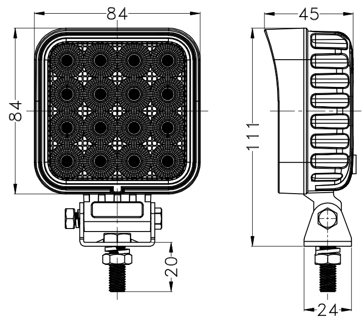 3.5 inch 48W Square LED Work Light Emark